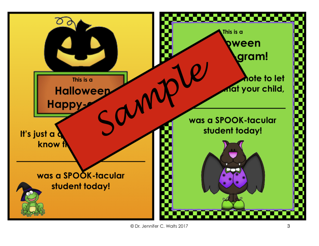 Halloween Happy Grams 2 Reinforce Behavior - Made By Teachers