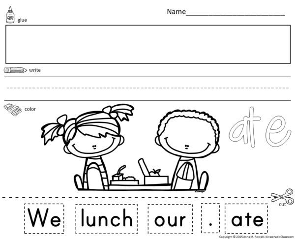 Sight Word Sentence Read, Write, and Cut and Paste Worksheets Print and ...