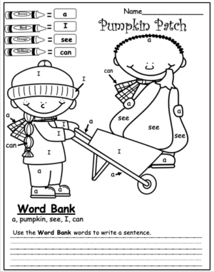 Free October Kindergarten Color By Sight Word Worksheet | Made By Teachers
