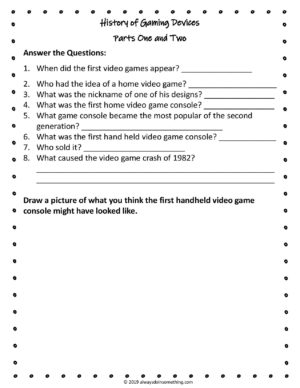 History of Gaming Devices Workbook | Made By Teachers
