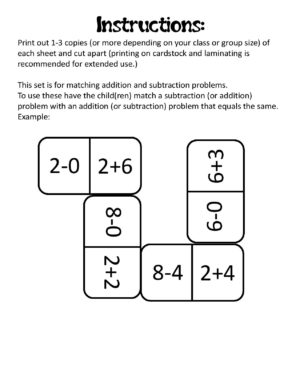 Addition to Subtraction Dominoes | Made By Teachers