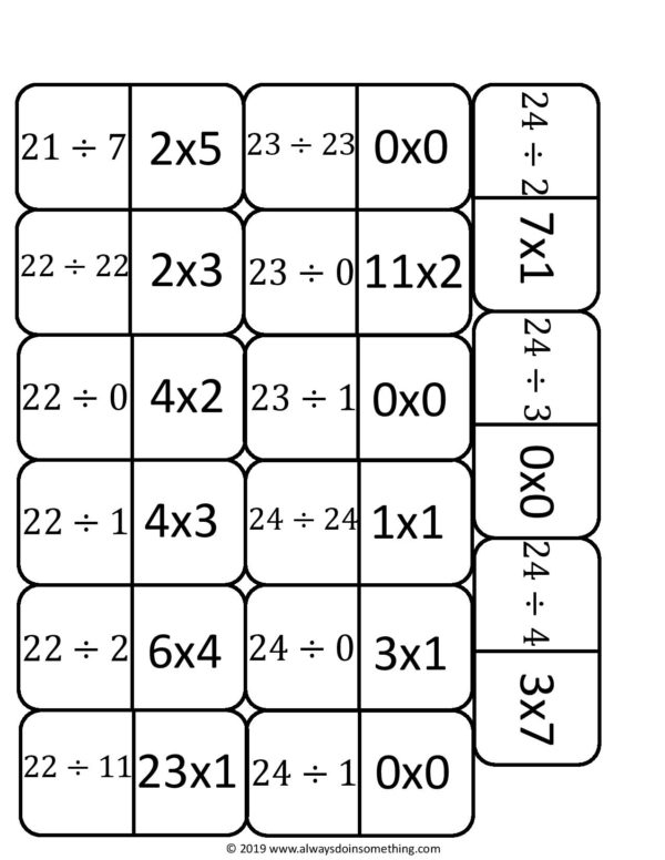 Division to Multiplication Dominoes - Made By Teachers