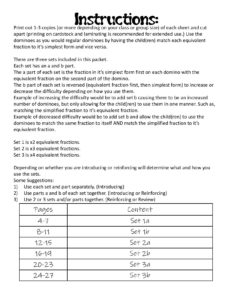 Equivalent Fraction Dominoes - Made By Teachers