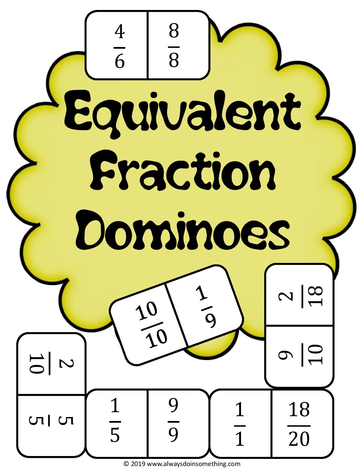 Equivalent Fraction Dominoes Made By Teachers