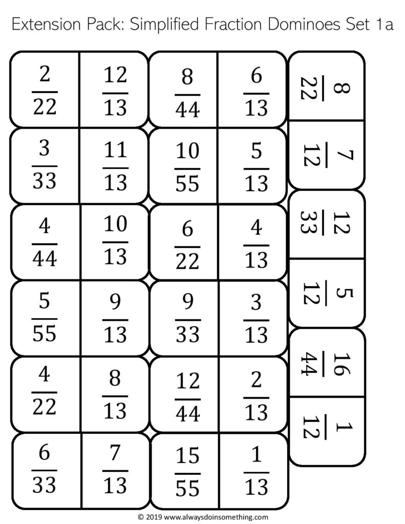 Simplified Fraction Dominoes- Extension Pack - Made By Teachers