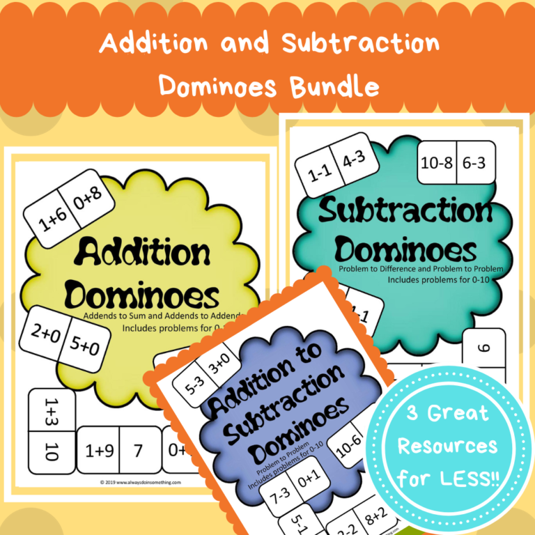 Addition and Subtraction Dominoes Bundle - Made By Teachers