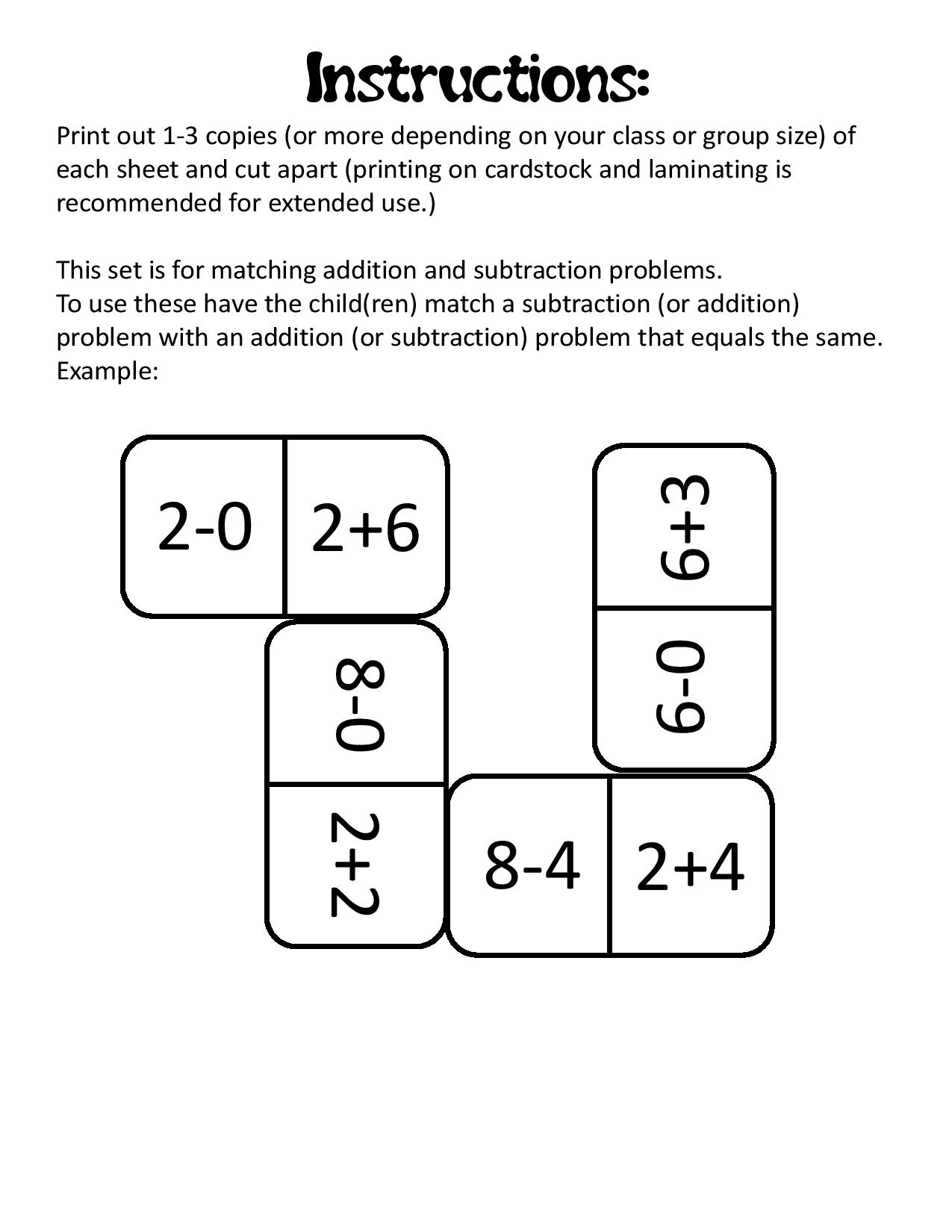 Addition and Subtraction Dominoes Bundle | Made By Teachers