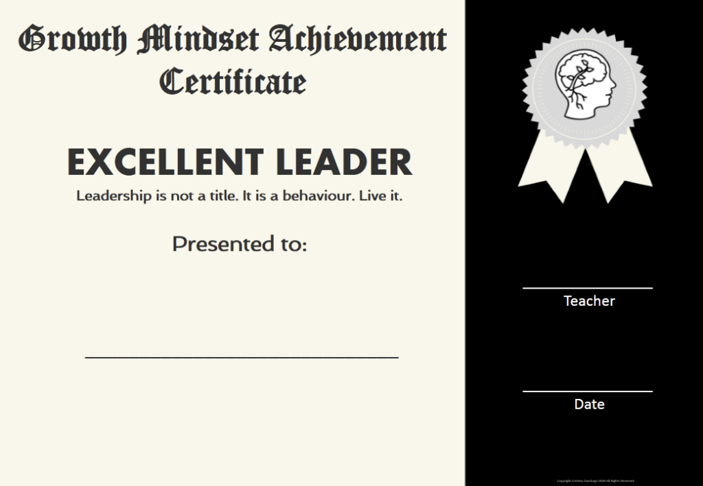 Growth Mindset Achievement Certificates For Kids Black Edition | Made ...