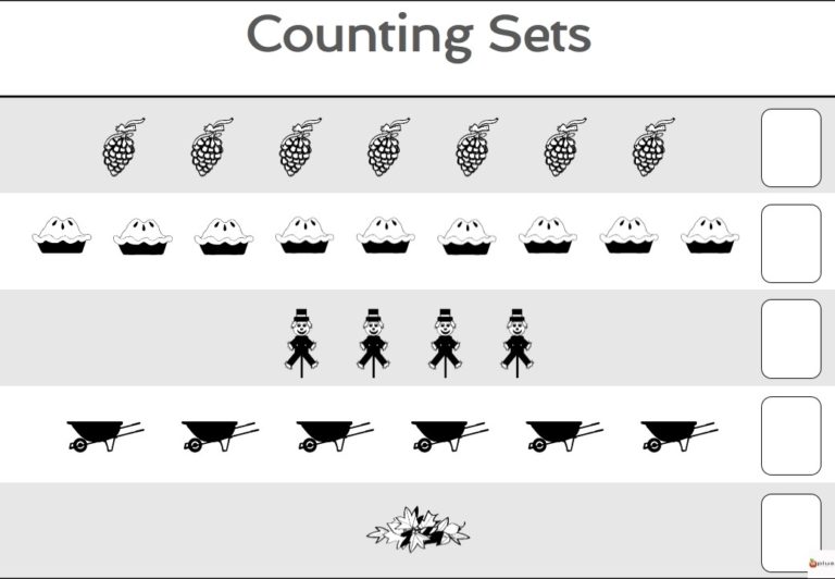 Counting Sets Practice Sheets Fall Theme | Made By Teachers