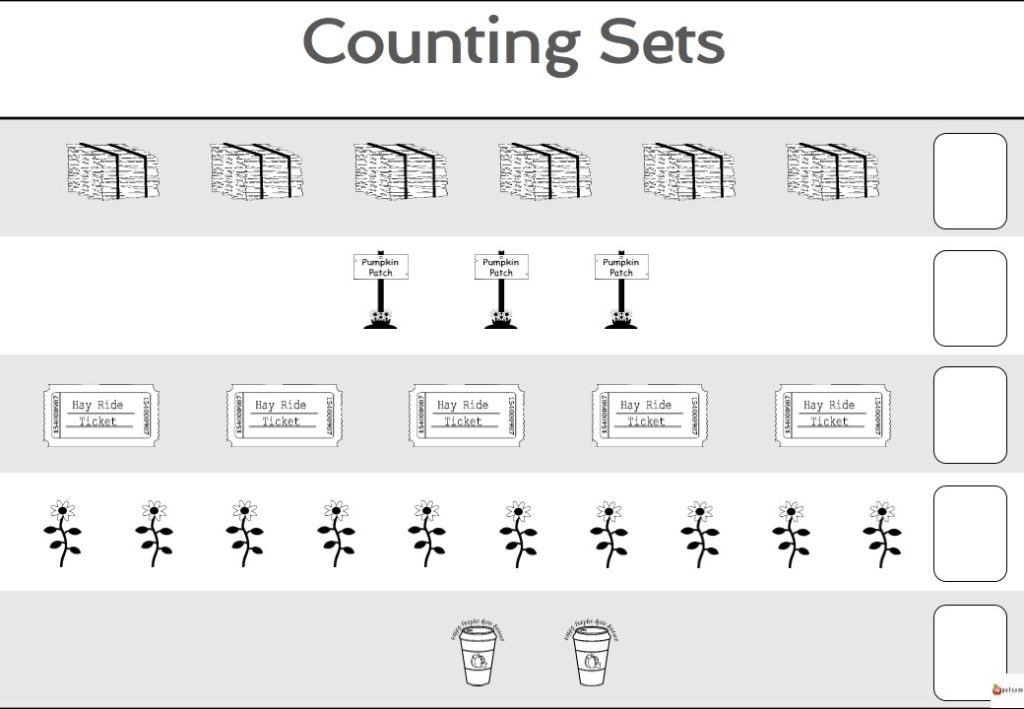 Counting Sets Practice Sheets Fall Theme | Made By Teachers