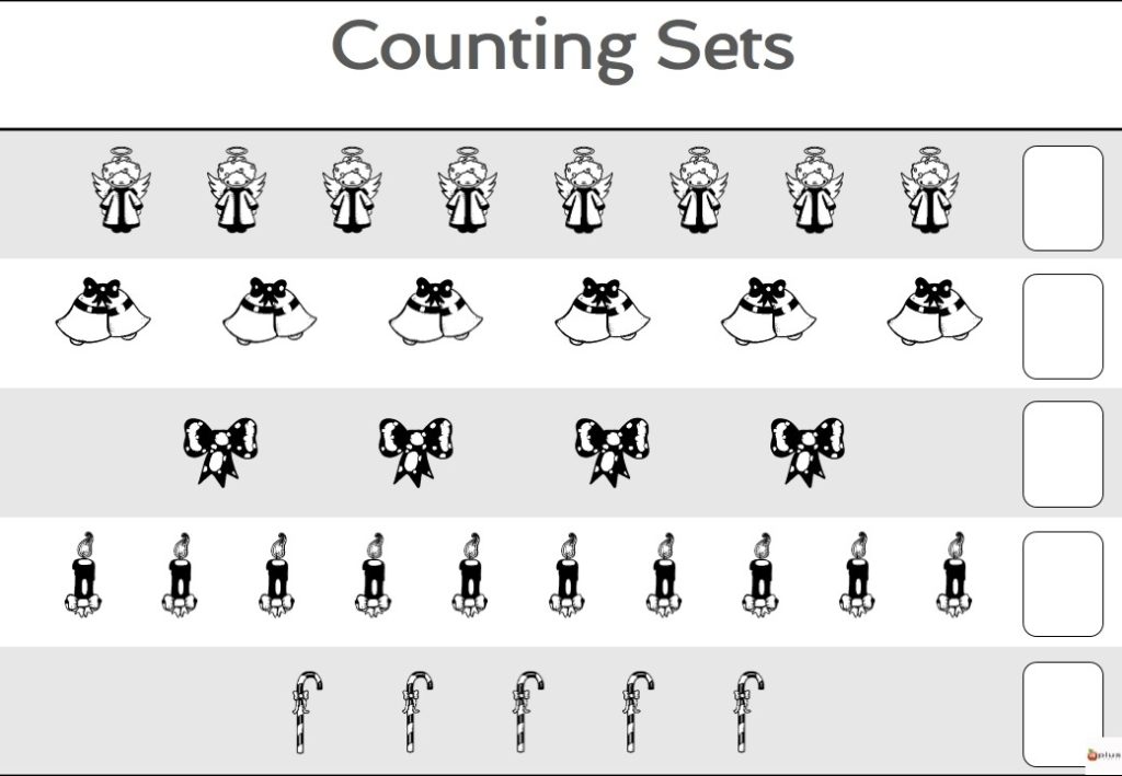Counting Sets Practice Sheets Winter Theme - Made By Teachers