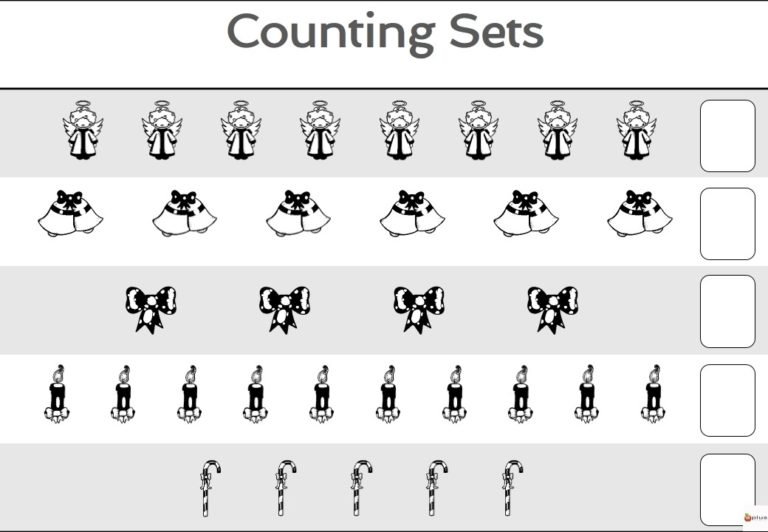 Counting Sets Practice Sheets Winter Theme - Made By Teachers