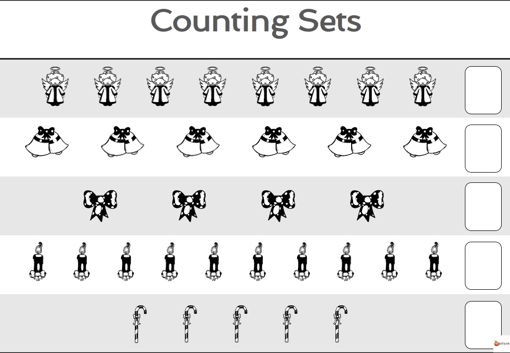 Counting Sets Practice Sheets Winter Theme - Made By Teachers