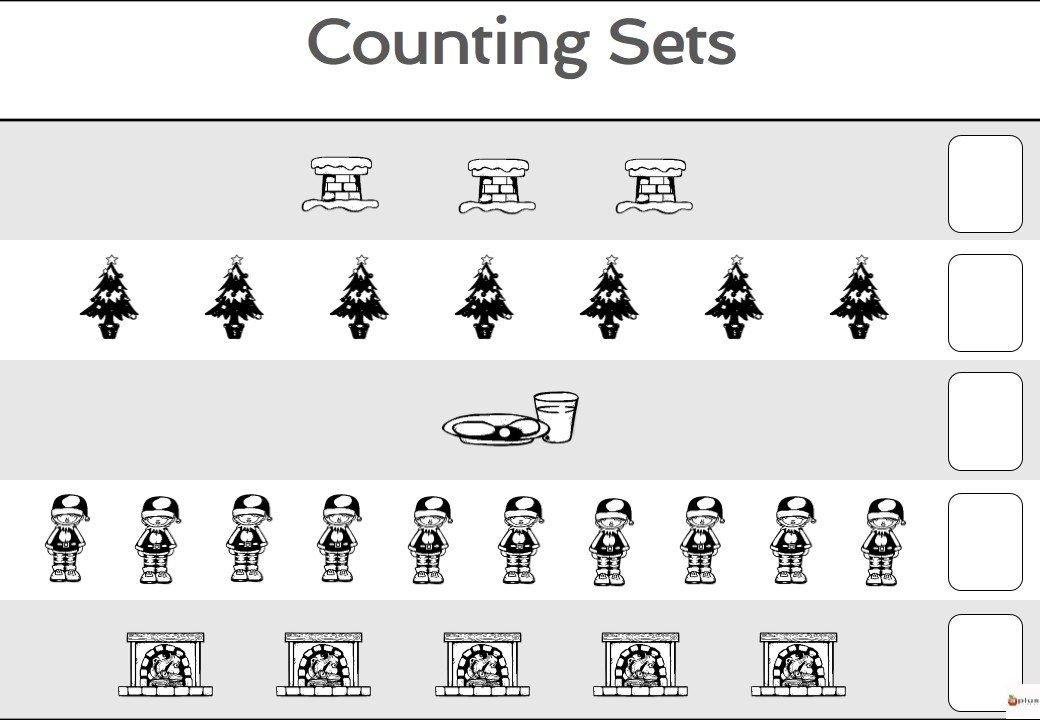 Counting Sets Practice Sheets Winter Theme - Made By Teachers
