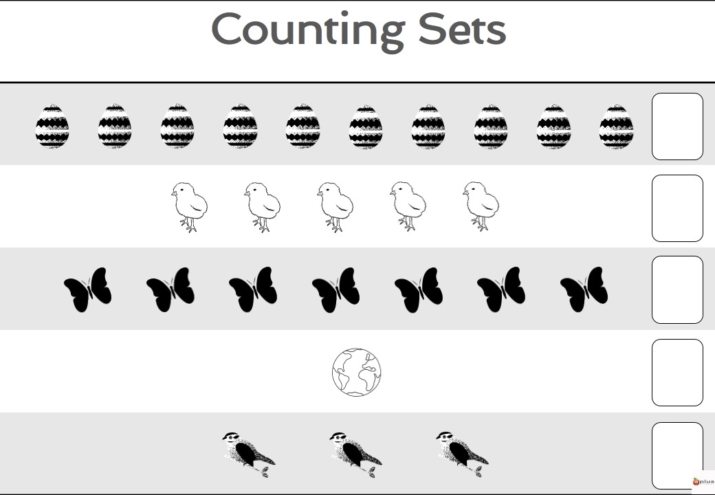 Counting Sets Practice Sheets Spring Theme | Made By Teachers