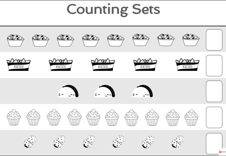 Counting Practice Sheets Food Theme | Made By Teachers
