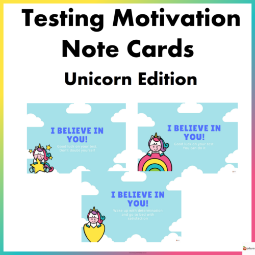Testing Motivation Note Cards Unicorn Edition | Made By Teachers