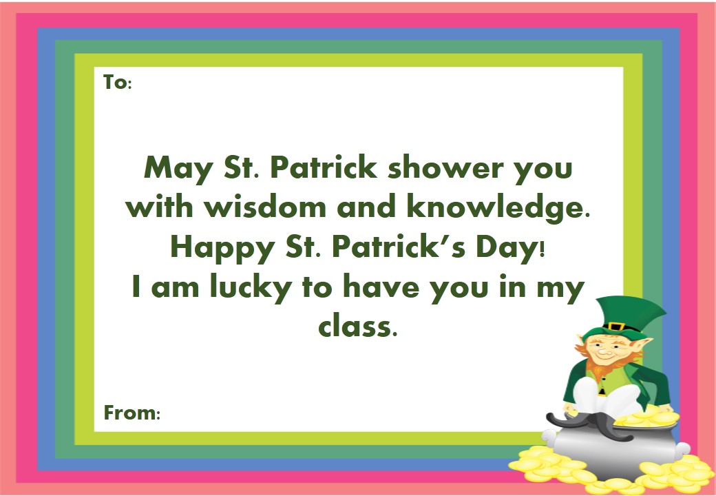 St. Patrick's Day Cards: Notes from the Teacher | Made By Teachers