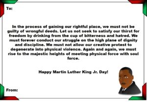 Martin Luther King Jr. Inspirational Cards For Students | Made By Teachers