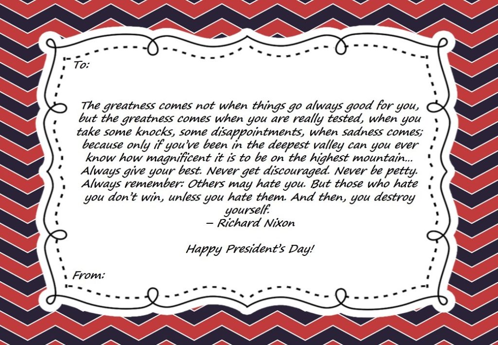 President's Day Cards: Inspirational Cards For Students - Made By Teachers