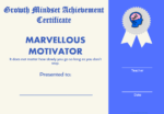 Growth Mindset Achievement Certificates For Kids Blue Edition | Made By ...