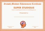 Growth Mindset Achievement Certificates For Teens Orange Edition - Made ...