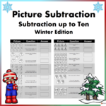 Picture Subtraction- Subtraction to 10 Winter Edition - Made By Teachers