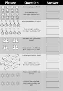 Picture Subtraction- Subtraction to 10 Winter Edition - Made By Teachers