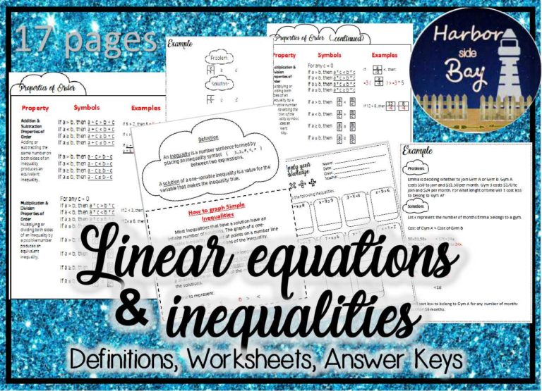 Linear Equations and Inequalities | Made By Teachers