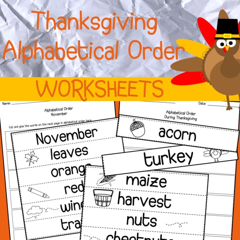 Thanksgiving Alphabetical Order Worksheets | Made By Teachers