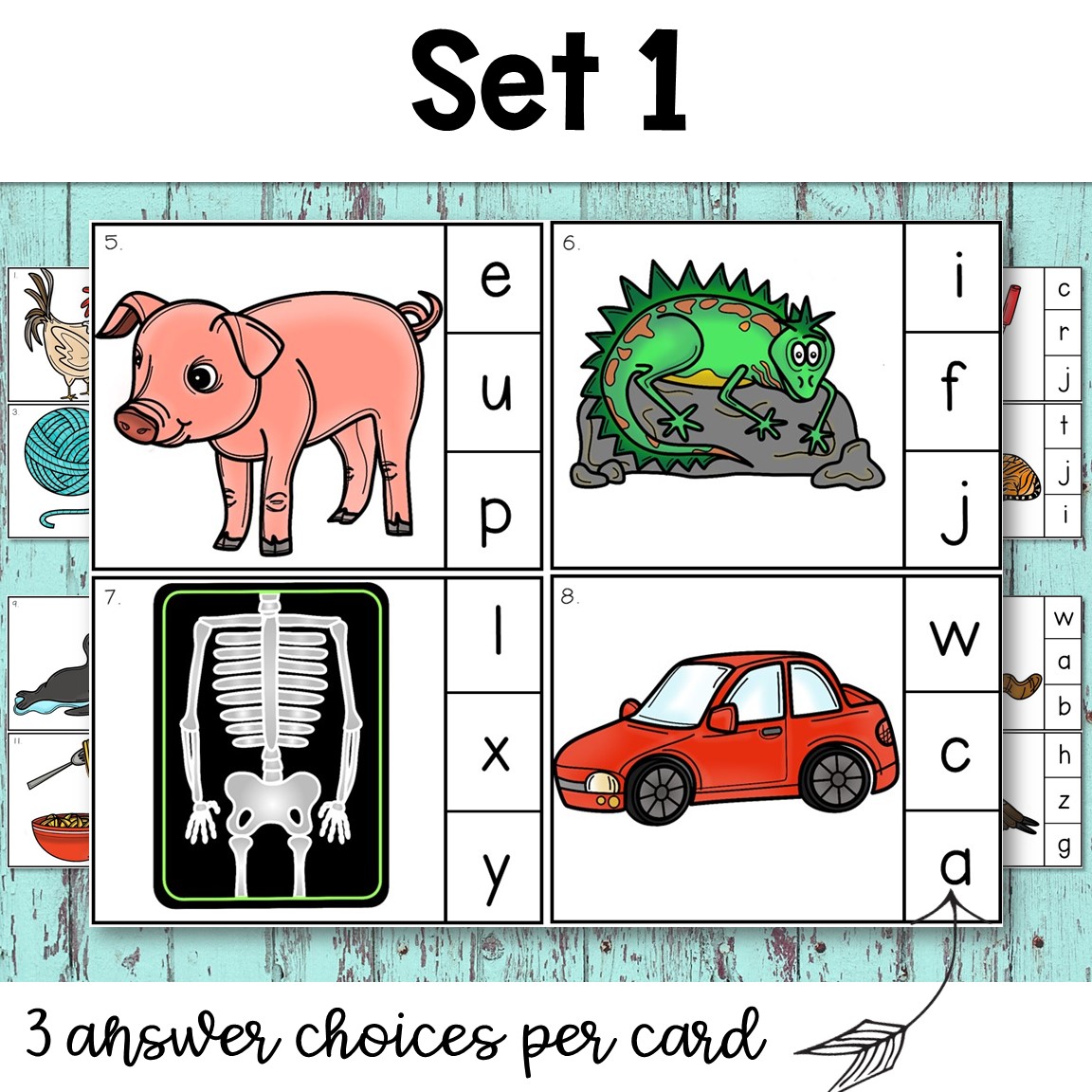Beginning Sounds Clip Cards with Lowercase Letters - Made By Teachers