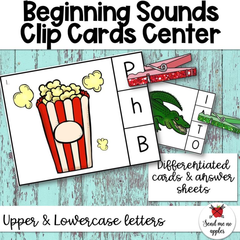 Beginning Sounds Clip Cards Uppercase and Lowercase | Made By Teachers