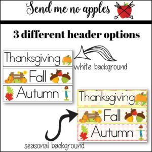 Kindergarten Center - Thanksgiving & Fall Pocket Chart Writing Center ...