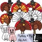 Turkey and Pig Clip Art | Made By Teachers