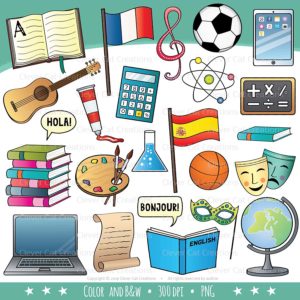School Subjects Clip Art Icons | Made By Teachers