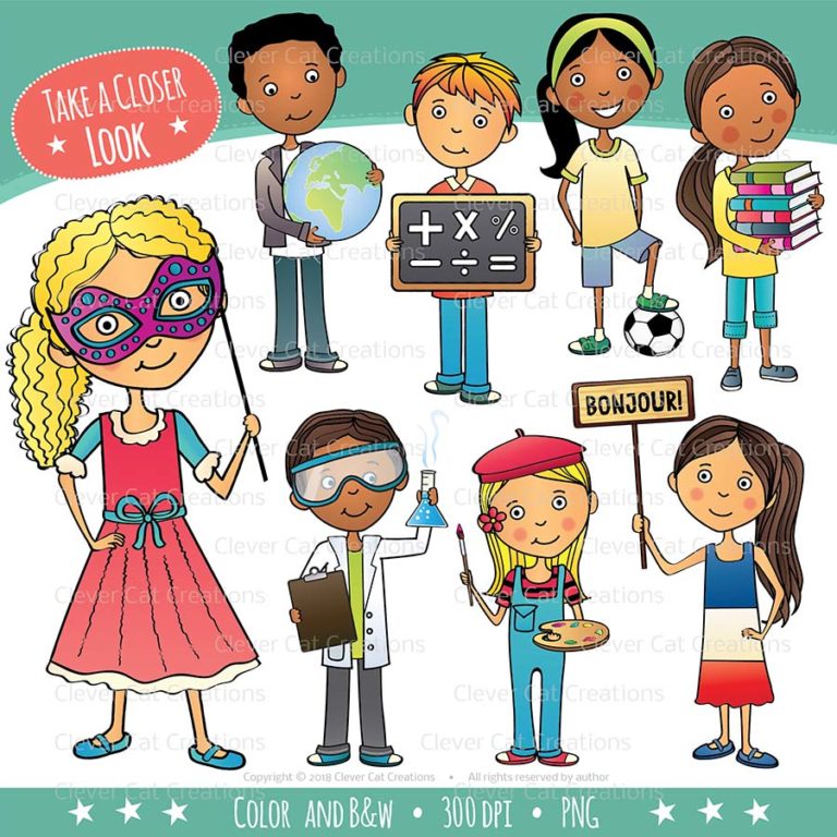 School Subjects Clip Art - Kids - Made By Teachers