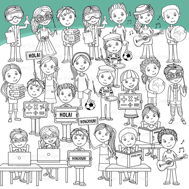 School Subjects Clip Art - Kids - Made By Teachers