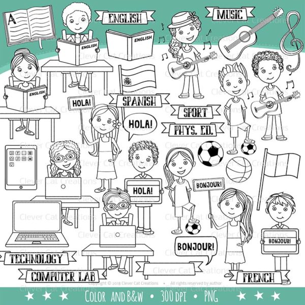 School Subjects Clip Art Bundle - Made By Teachers