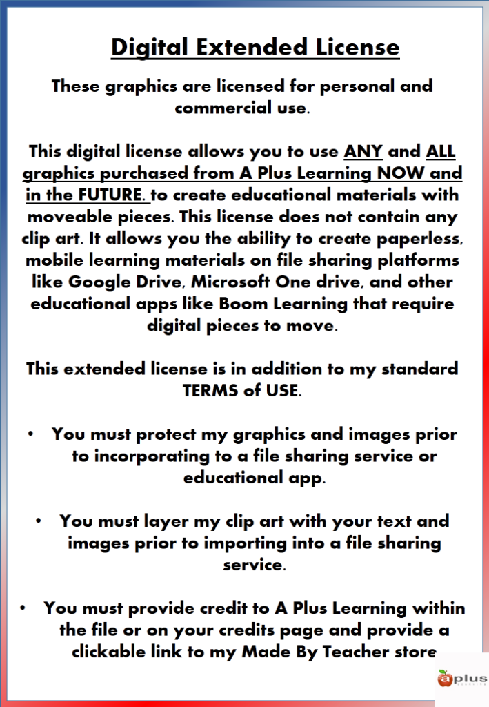 Extended Digital Clip Art License | Made By Teachers