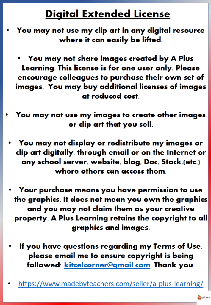 Extended Digital Clip Art License | Made By Teachers
