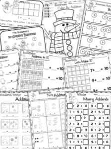 Winter Math Packet - Addition to 10 | Made By Teachers