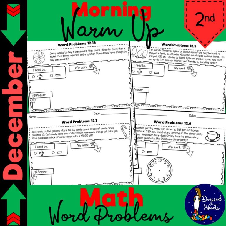 2nd Grade December Math Word Problems | Made By Teachers