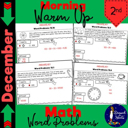 2nd Grade December Math Word Problems | Made By Teachers
