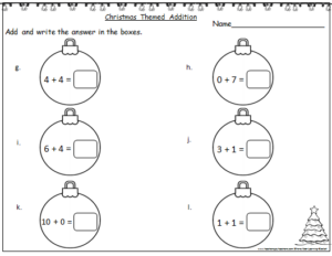 Christmas Themed Addition with Pictures (adding within 10) | Made By ...