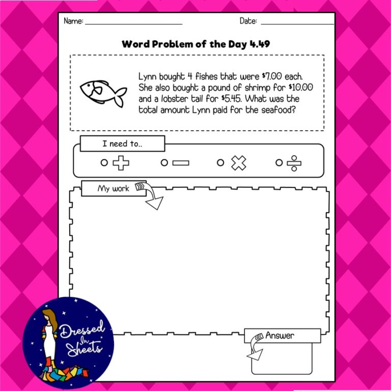 4th Grade word problem of the day | Made By Teachers