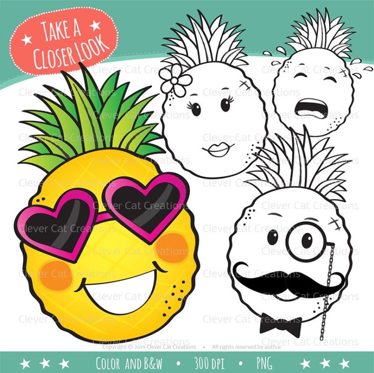Summer Pineapple Clip Art {Emotions Clipart} | Made By Teachers