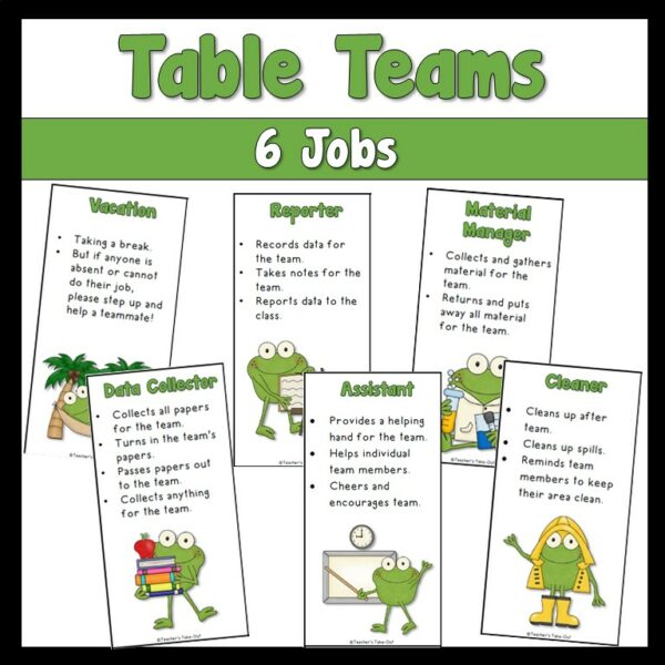 FREE Table Team Jobs | Made By Teachers