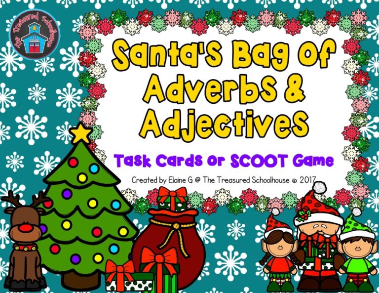 Adverbs and Adjectives Task Cards or SCOOT - Santa | Made By Teachers