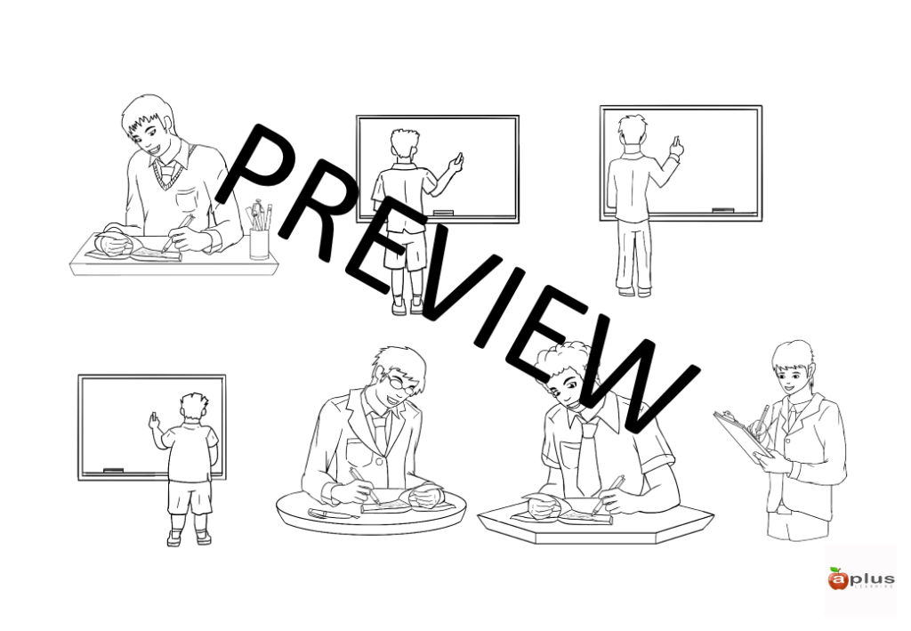 Teens Writing in Uniform Clip Art - Made By Teachers