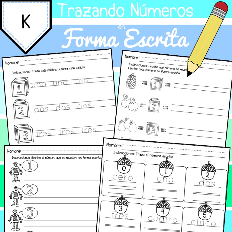 Tracing Numbers in Written Form *English & Spanish* | Made By Teachers